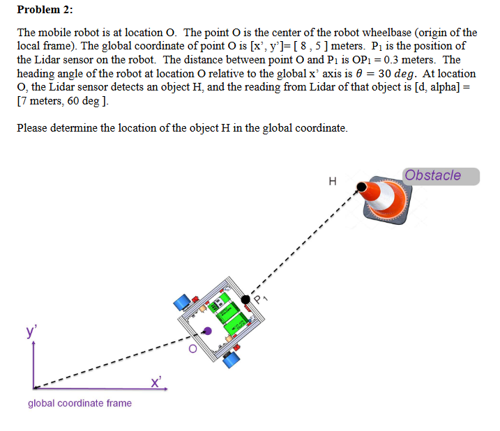 Solved by an EXPERT Problem 2:The mobile robot is at ﻿location O. ﻿The | Chegg.com