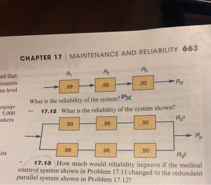 Solved CHAPTER 17 MAINTENANCE AND RELIABILITY 663 R2 R3 R1 | Chegg.com