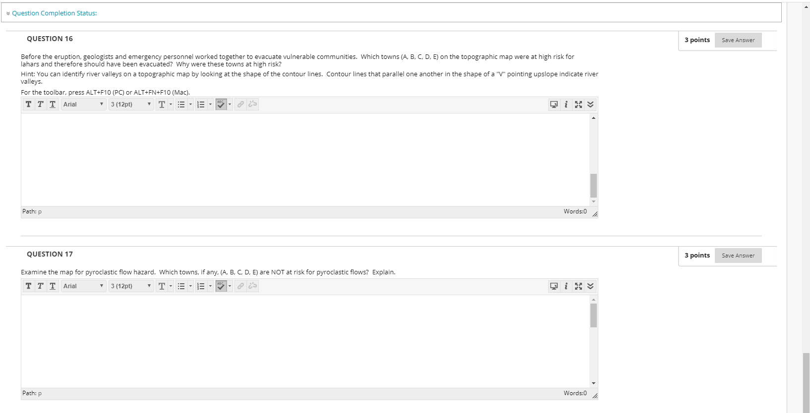 Question Completion Status: QUESTION 17 3 points Save | Chegg.com