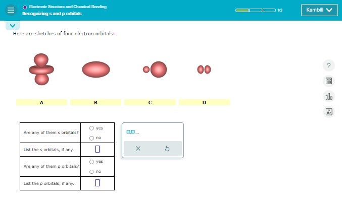 Solved Here are sketches of four electron orbitals:ABCD | Chegg.com