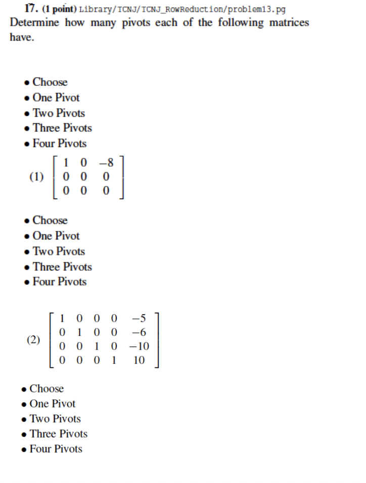 Solved 17. (1 point) | Chegg.com