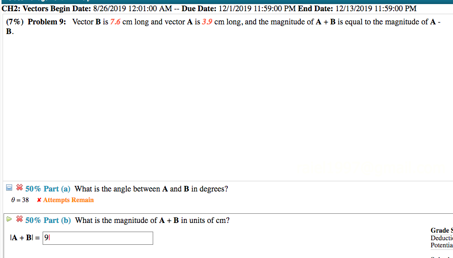 Solved CH2: Vectors Begin Date: 8/26/2019 12:01:00 AM -- Due | Chegg.com