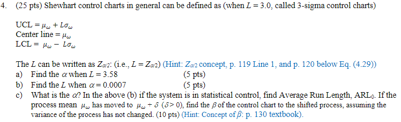 Solved (25 pts) Shewhart control charts in general can be | Chegg.com