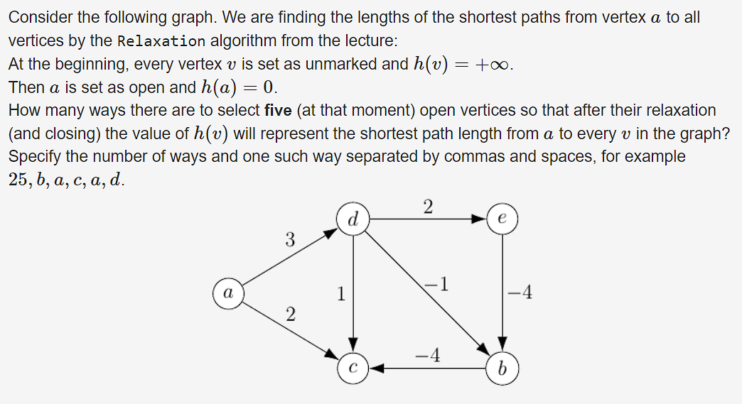 Solved Relaxation algorith problem. Solve it in paper | Chegg.com