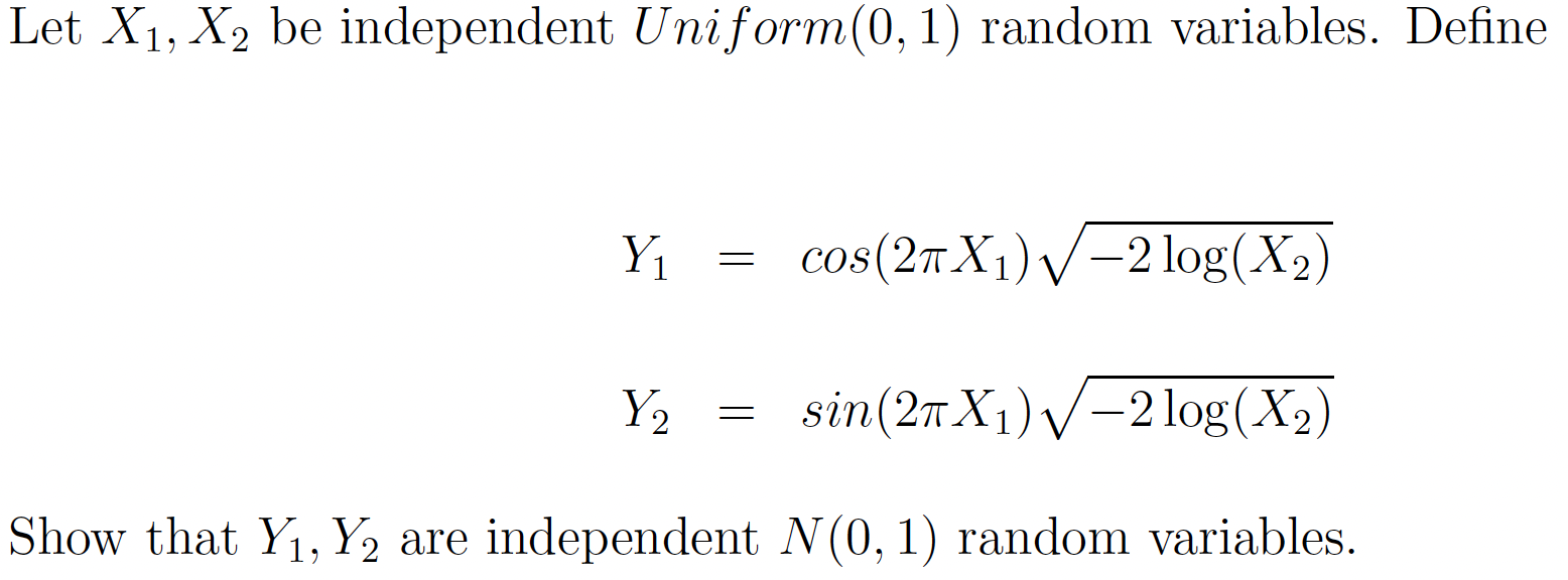 Solved Let X1,X2 be independent Uniform (0,1) random | Chegg.com