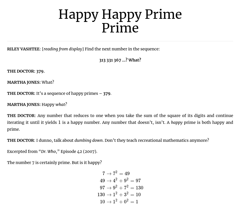 Solved Happy Happy Prime Prime RILEY VASHTEE: [reading from | Chegg.com
