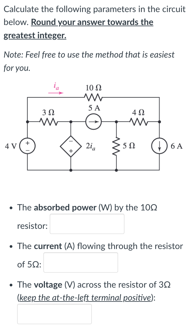 Calculate the following parameters in the | Chegg.com