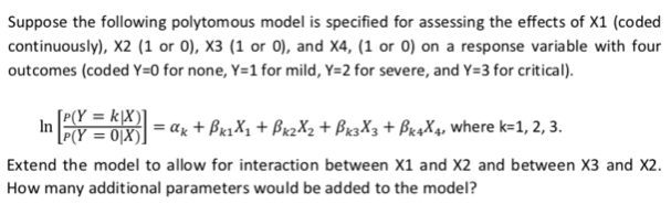 Solved Suppose the following polytomous model is specified | Chegg.com