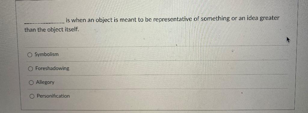 is when an object is meant to be representative of | Chegg.com