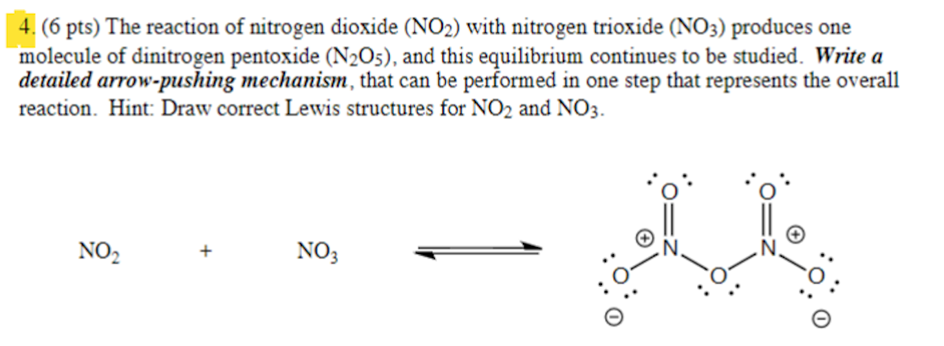 Solved 4. (6pts) The reaction of nitrogen dioxide (NO2) with | Chegg.com