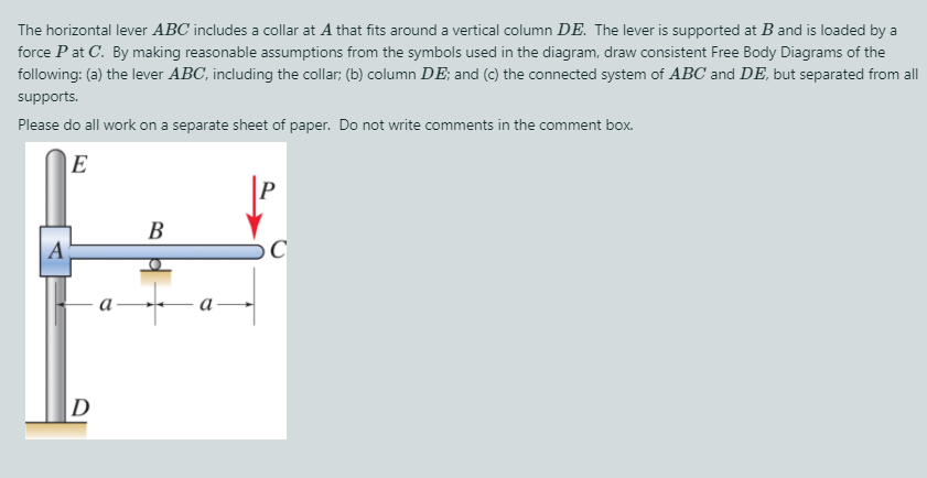 Solved: The Horizontal Lever ABC Includes A Collar At A Th... | Chegg.com