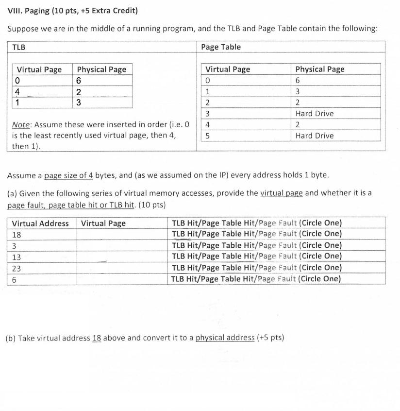 Solved suppose we are in the middle of a running program, | Chegg.com