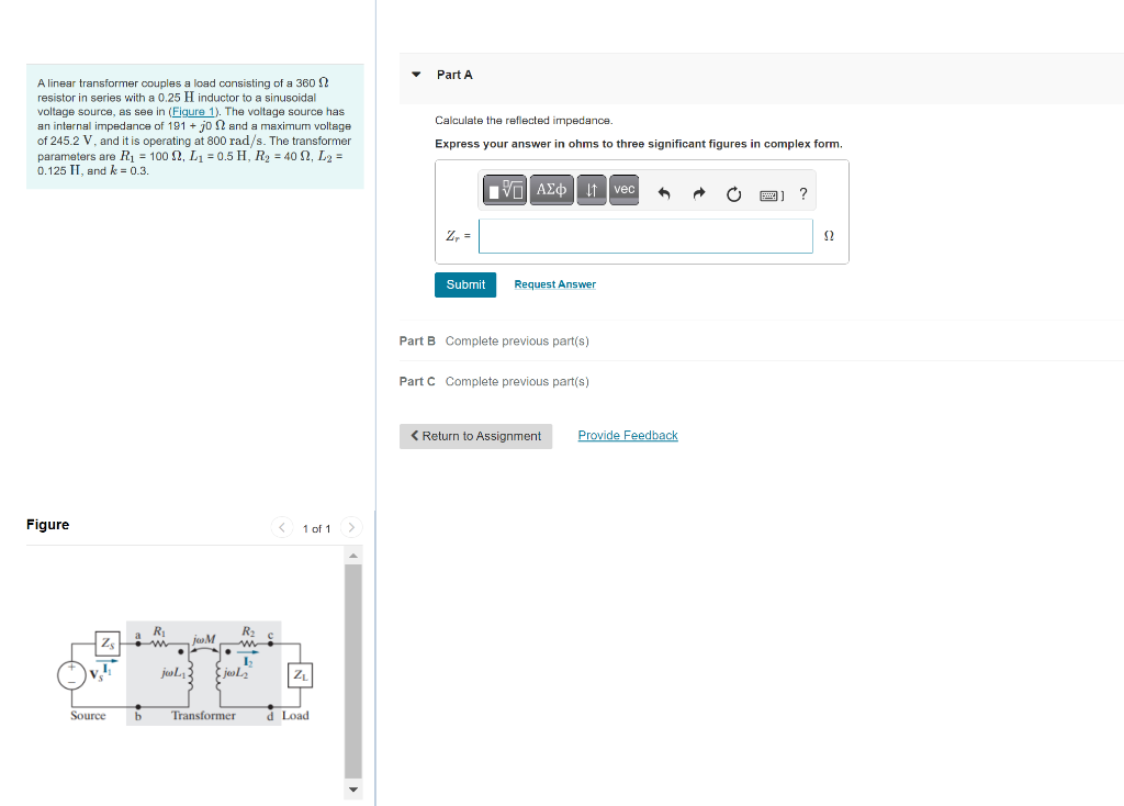 Solved PartB: Calculate Primary current Part C:Calculate | Chegg.com