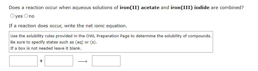 Solved Does a reaction occur when aqueous solutions of | Chegg.com