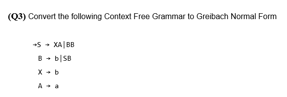 Solved (Q3) Convert the following Context Free Grammar to | Chegg.com