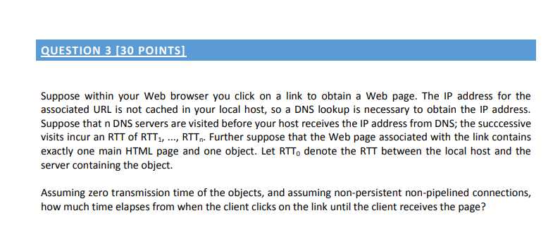 Solved QUESTION 3 (30 POINTS) Suppose within your web | Chegg.com