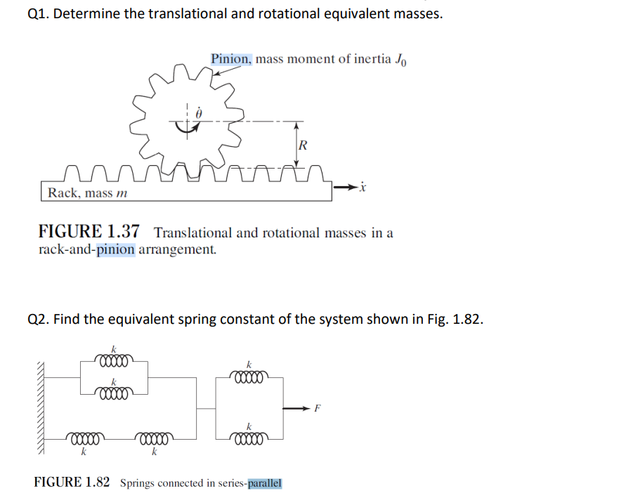 Q1. Determine the translational and rotational | Chegg.com