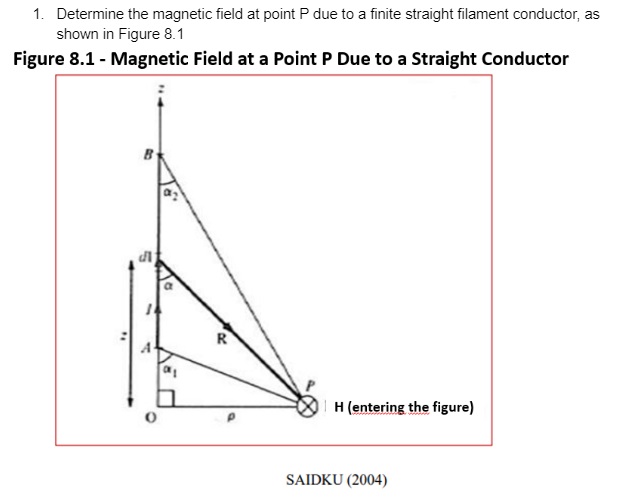 Solved 1. Determine the magnetic field at point P due to a | Chegg.com