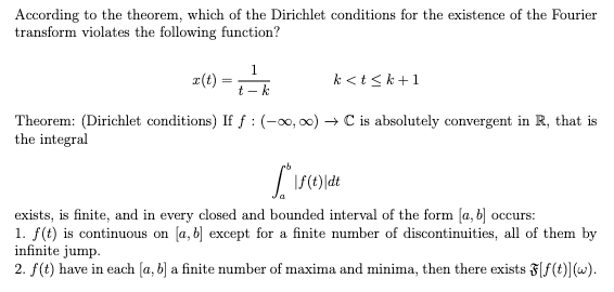 Solved According to the theorem, which of the Dirichlet | Chegg.com