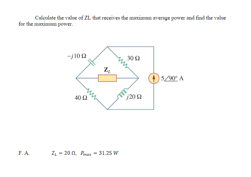 Solved Calculate the value of ZL that receives the maximum | Chegg.com