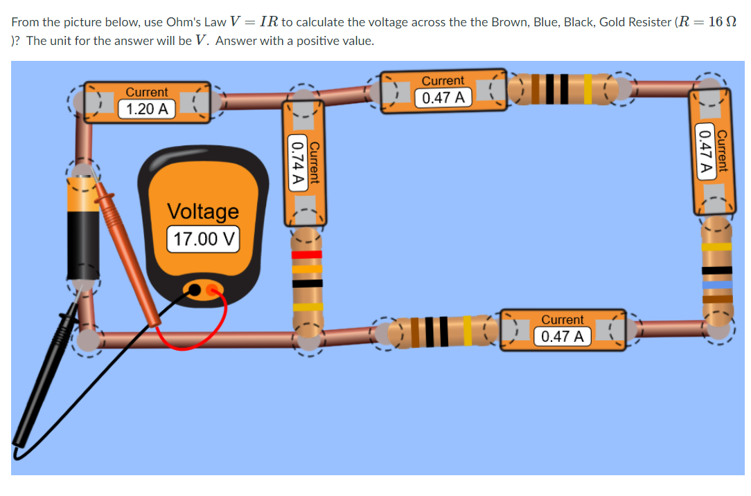 Solved From the picture below, use Ohm's Law V = IR to | Chegg.com