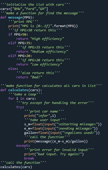 Solved Assignment Two continues the MPG calculator, but | Chegg.com