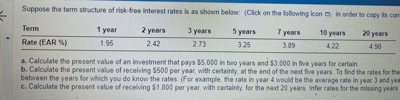 Suppose the term structure of risk-free interest | Chegg.com