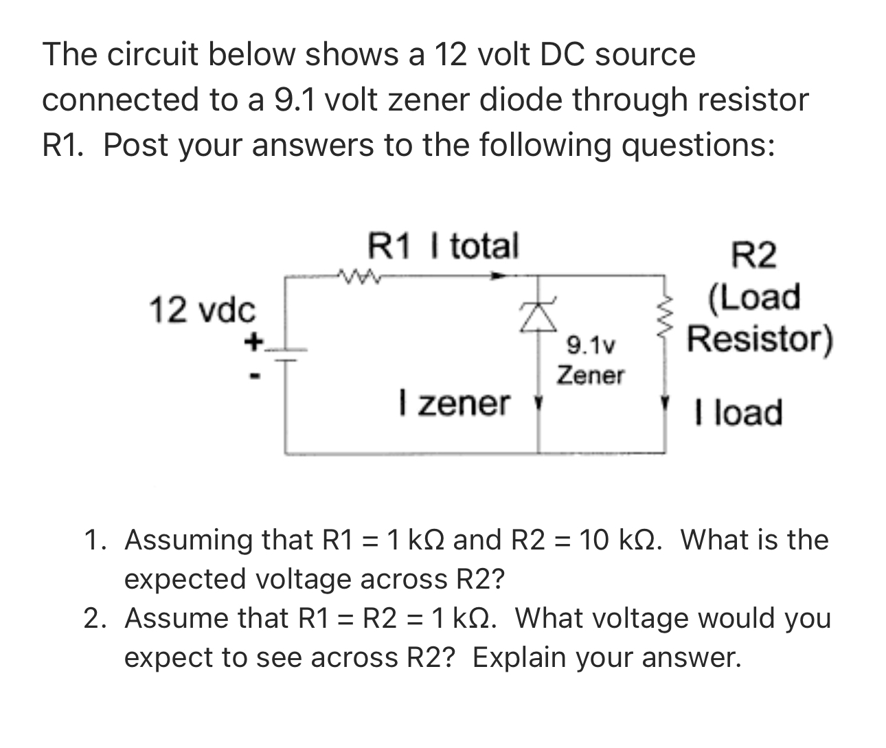 Solved The circuit below shows a 12 ﻿volt DC | Chegg.com