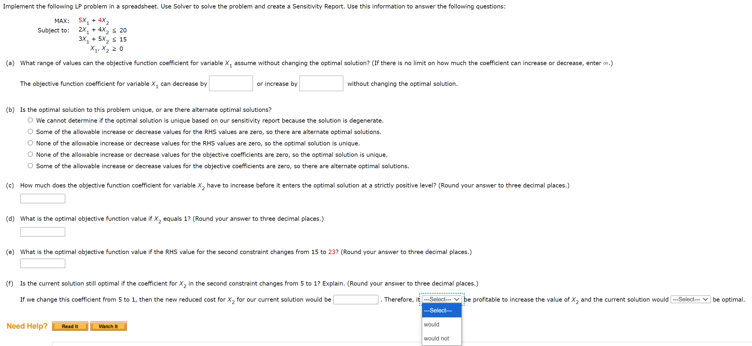 Solved Please help... Second dropdown menu options in part | Chegg.com
