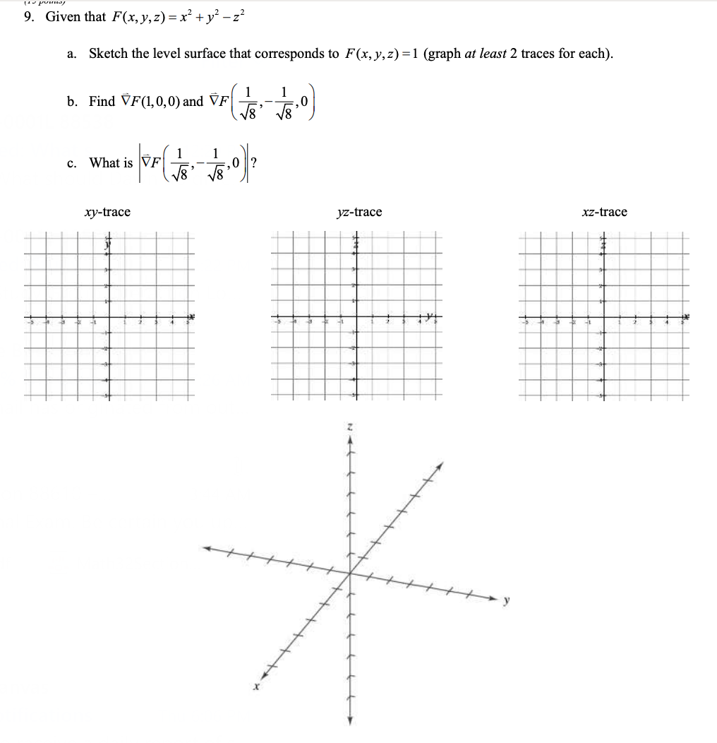 Solved 9. Given that F(x, y, z)= x² + y2 – z? a. Sketch the | Chegg.com