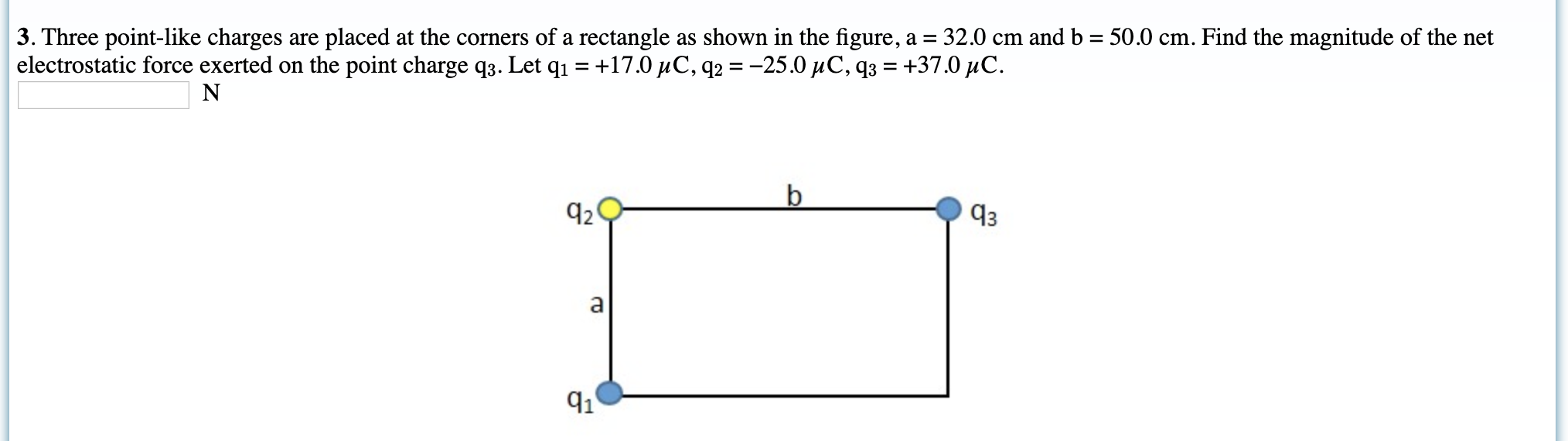Solved 3. Three point-like charges are placed at the corners | Chegg.com