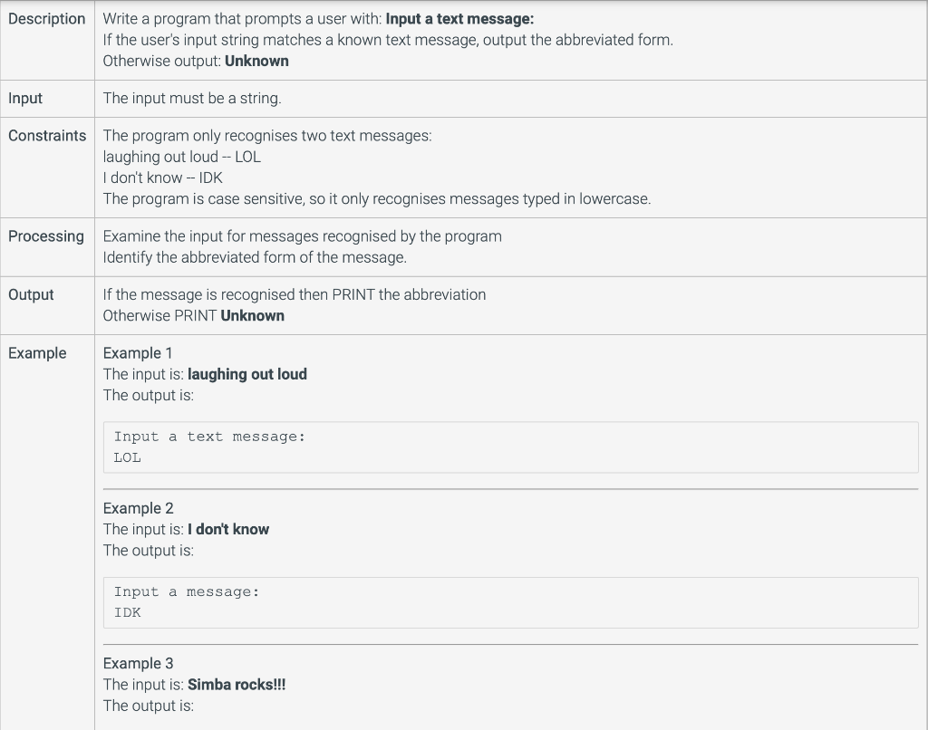 Solved If the user's input string matches a known text | Chegg.com