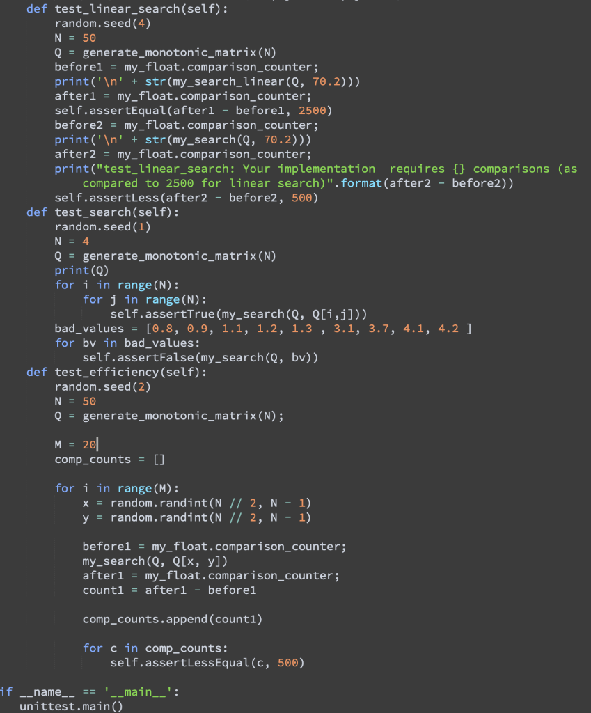 Mod 6 Homework: Search In Monotonic Matrices Goal In | Chegg.com