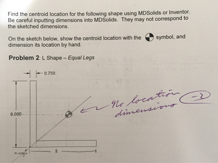 Solved Find the centroid location for the following shape | Chegg.com