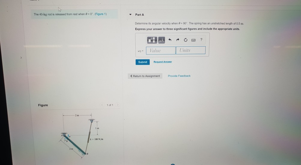 Solved The 40-kg rod is released from rest when θ-0°, | Chegg.com