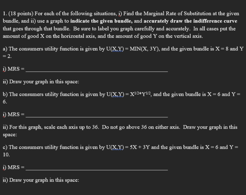 Solved (18 ﻿points) ﻿For each of the following situations, | Chegg.com