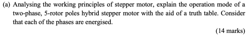 Solved (a) Analysing the working principles of stepper | Chegg.com