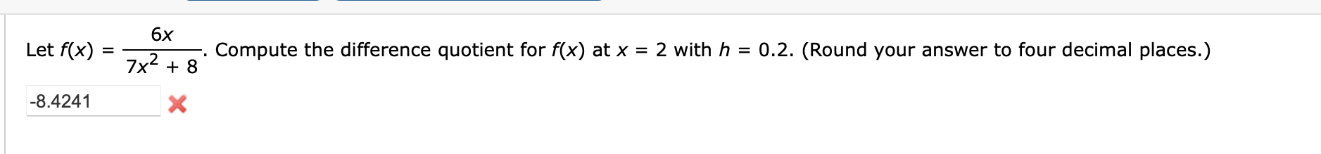 Solved Let f(x)=7x2+86x. Compute the difference quotient for | Chegg.com