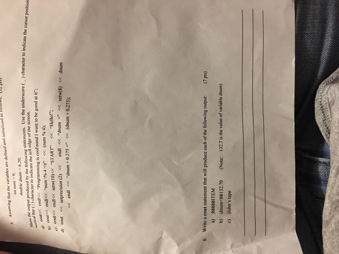 Solved write three declaration statements (with /without | Chegg.com