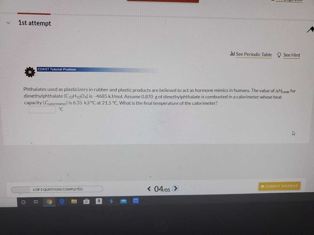 Solved 1st attempt See Periodic Table See Hint COAST | Chegg.com