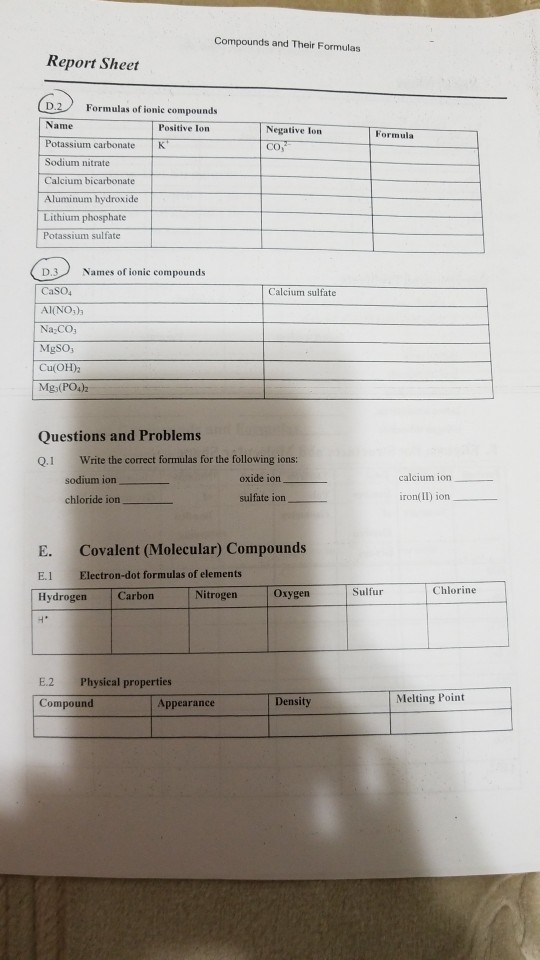 Solved Report Sheet Date Section Instructor Name Team A. | Chegg.com