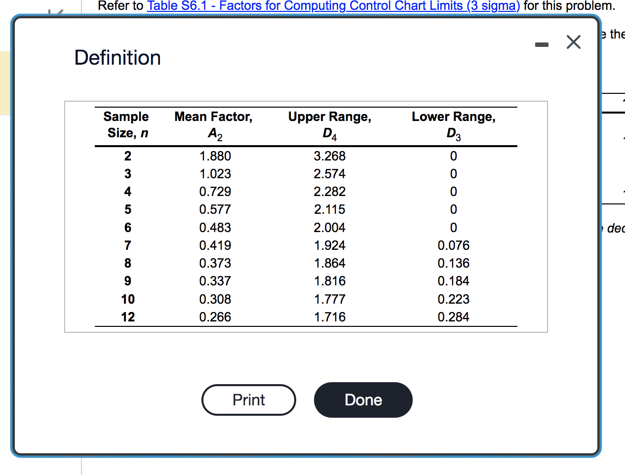 Solved A process that is considered to be in control | Chegg.com