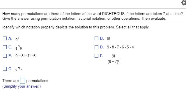 Solved How many permutations are there of the letters of the | Chegg.com