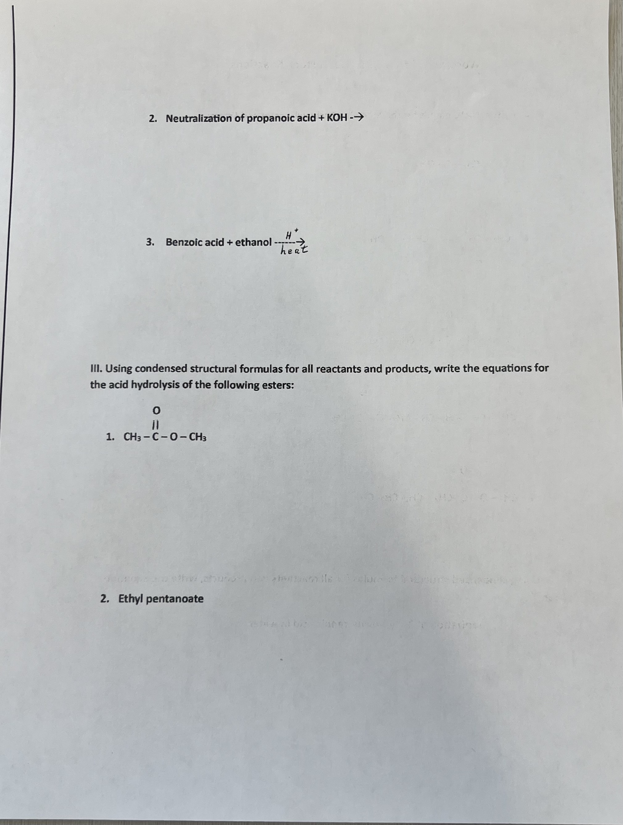 Solved Neutralization of propanoic acid +KOH-→Benzoic acid + | Chegg.com