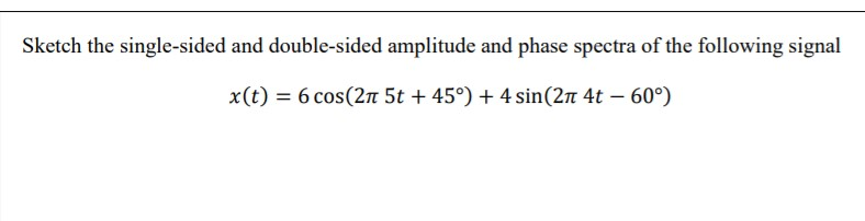 Solved Sketch the single-sided and double-sided amplitude | Chegg.com