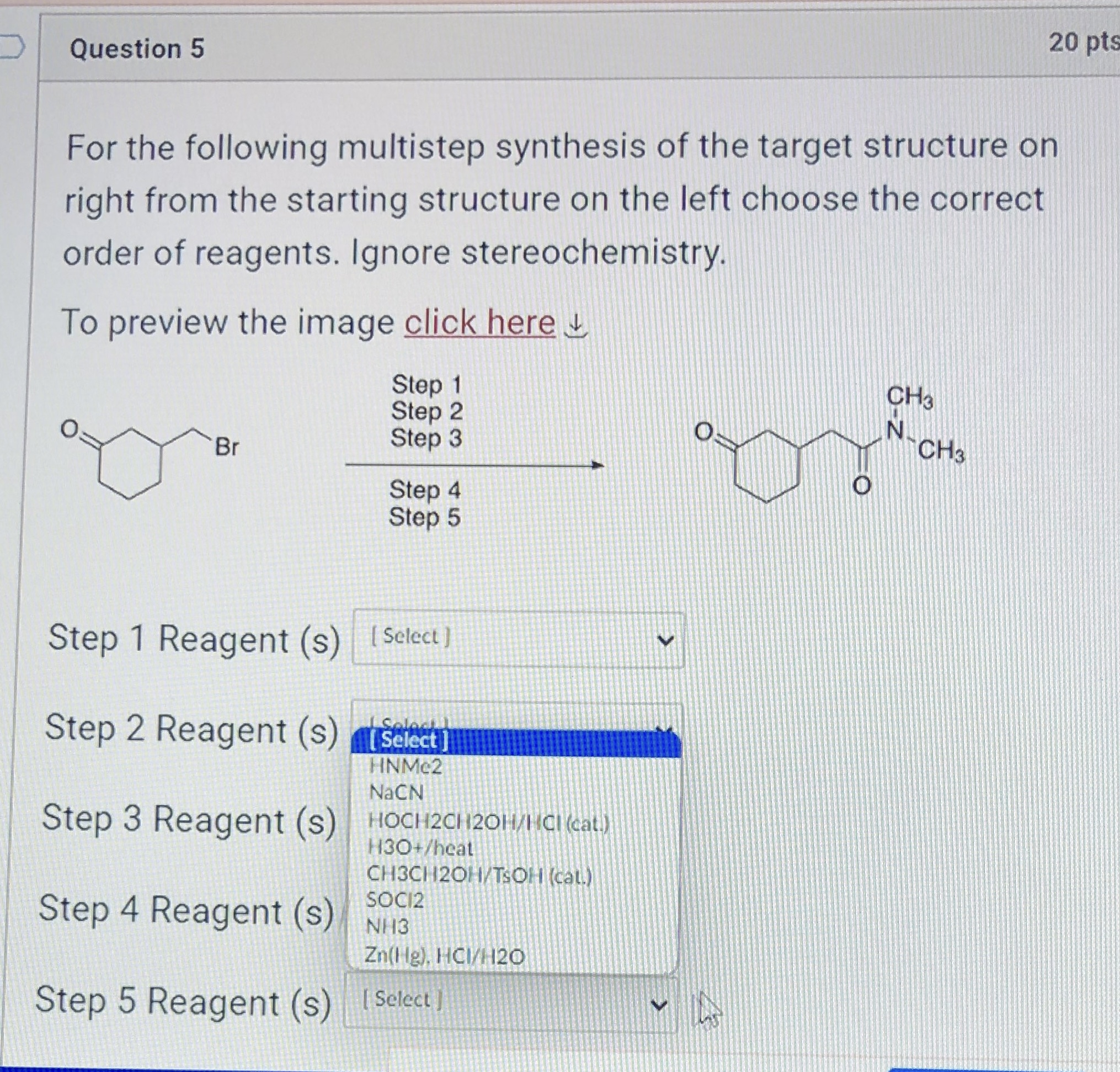 Solved For the following multistep synthesis of the target | Chegg.com