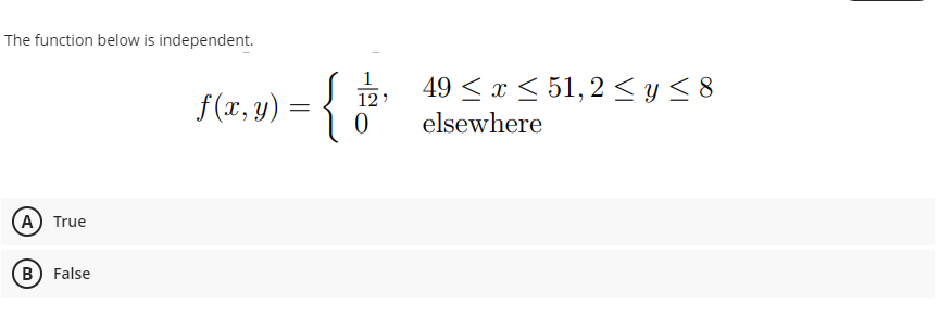 Solved The function below is independent. | Chegg.com