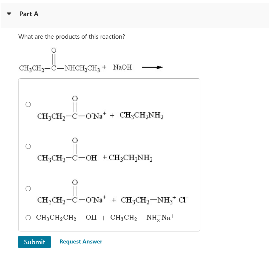Solved Part A What are the products of this reaction? | Chegg.com