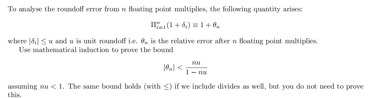 Solved To analyse the roundoff error from n floating point | Chegg.com