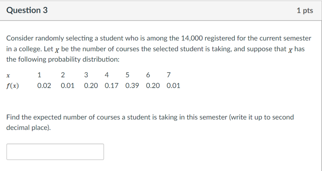 Solved Question 3 1 pts Consider randomly selecting a | Chegg.com